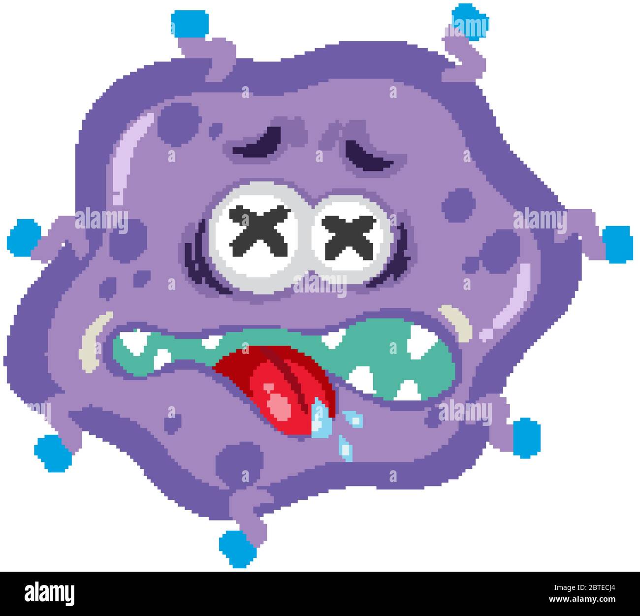 Single cell of virus with expression on the face illustration Stock ...