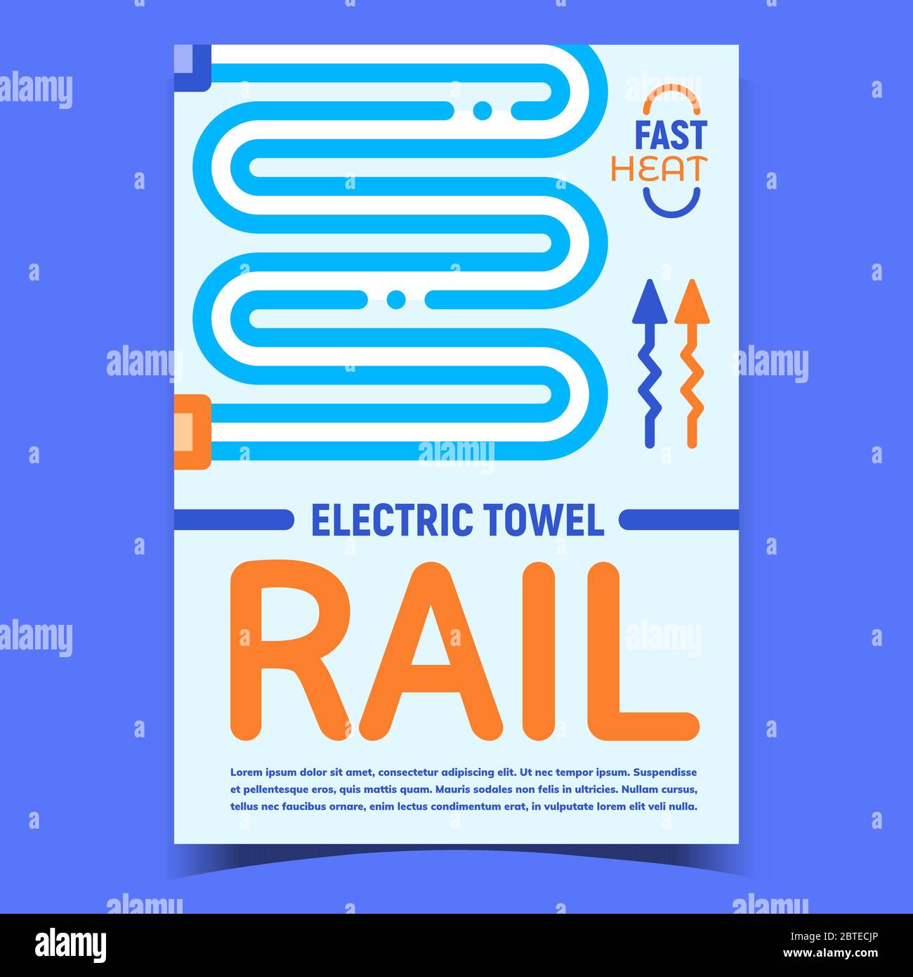 Electric Towel Rail Radiator Promo Poster Vector Stock Vector Image ...