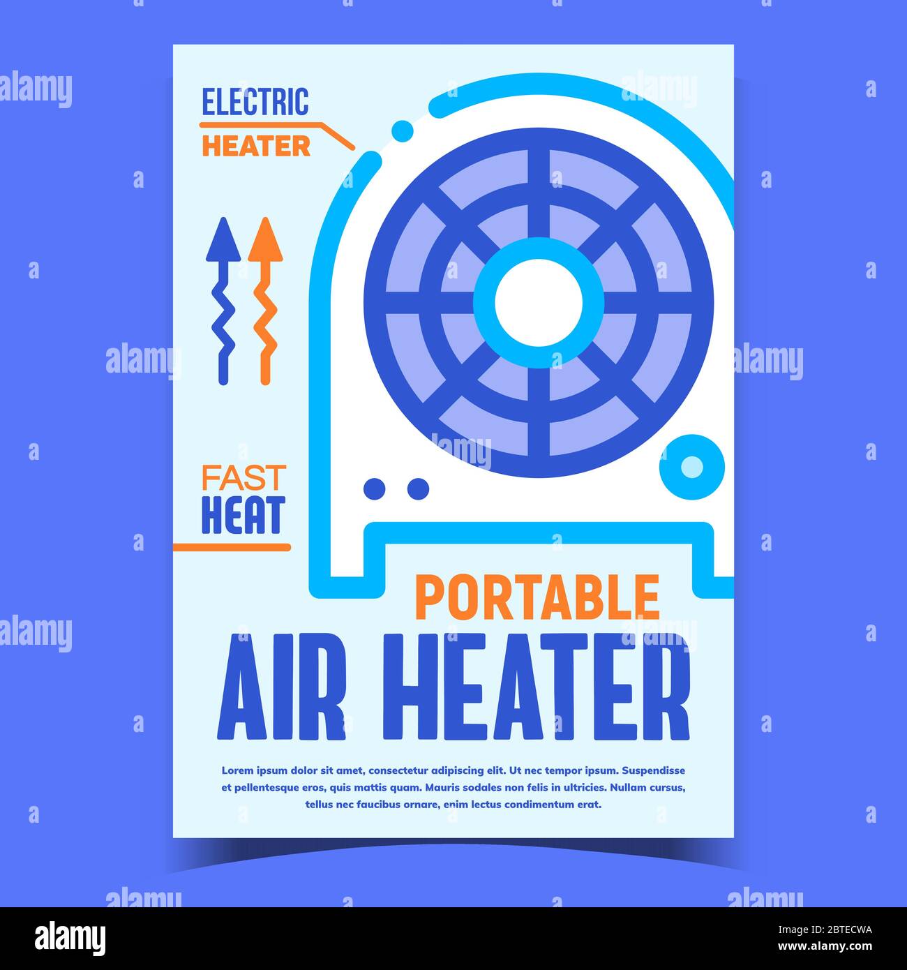 Air Heater Portable Heating Device Banner Vector Stock Vector Image ...