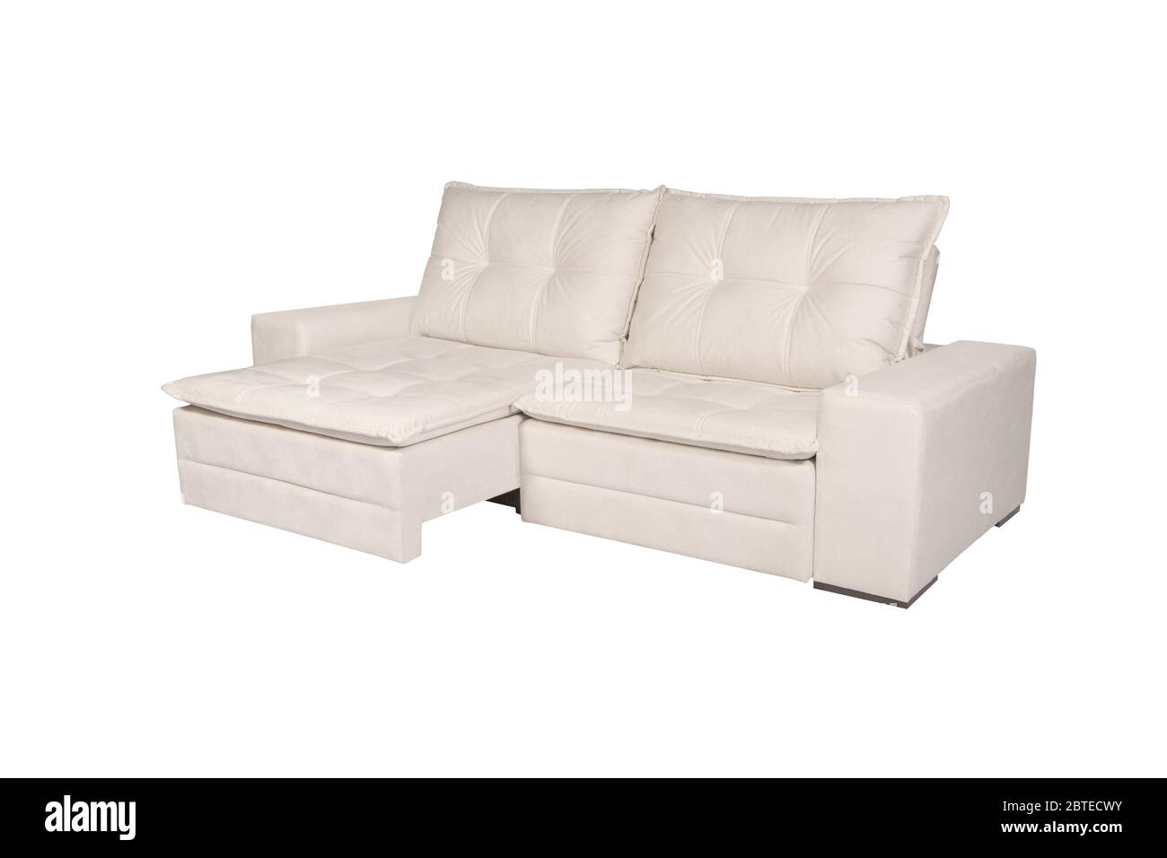 Studio shot of a beautiful modern sofa isolated on white background ...