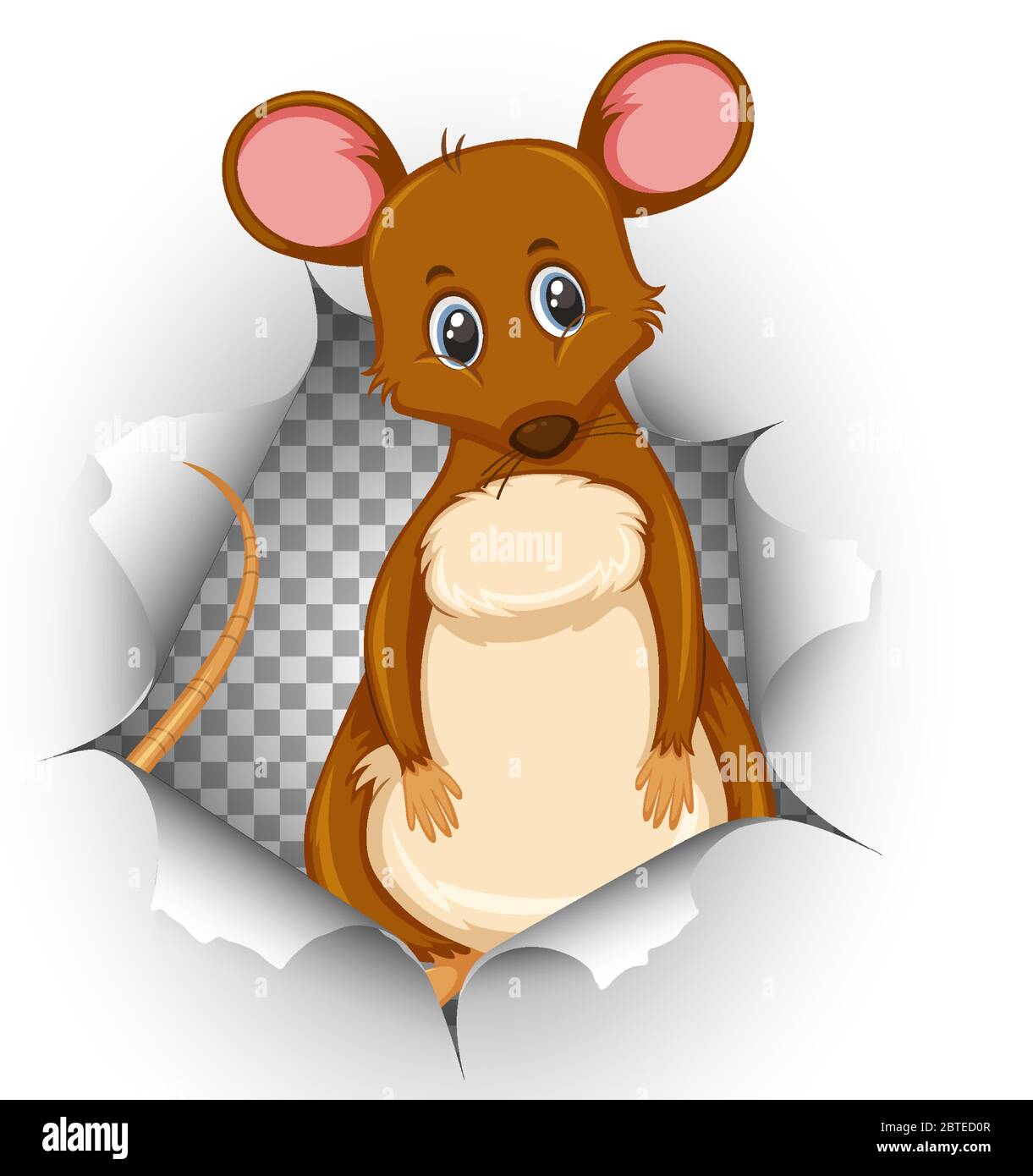 Cute mouse coming out of cracked wall illustration Stock Vector Image ...