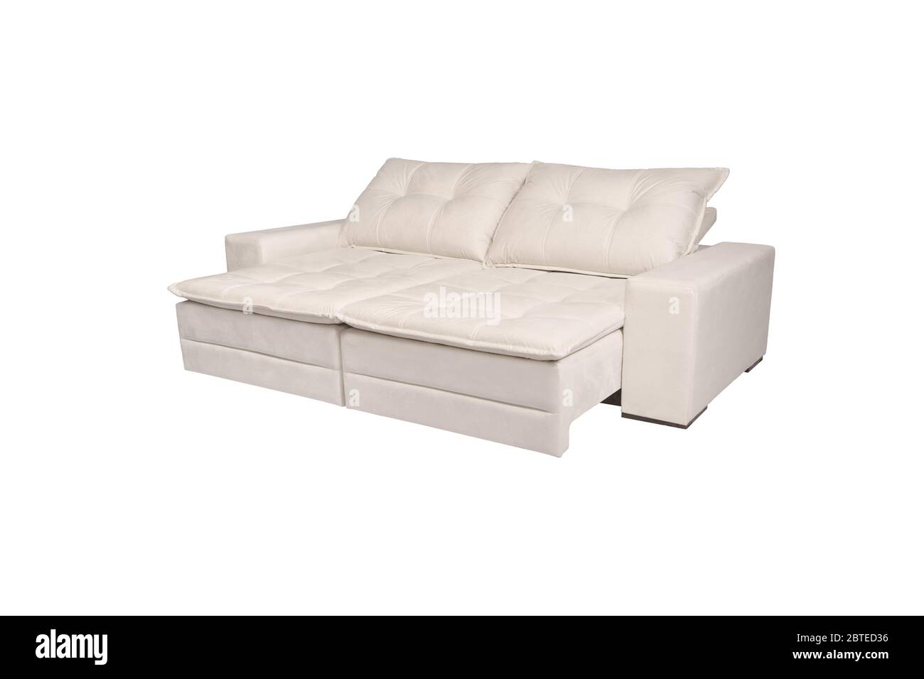 Studio shot of a beautiful modern sofa isolated on white background ...