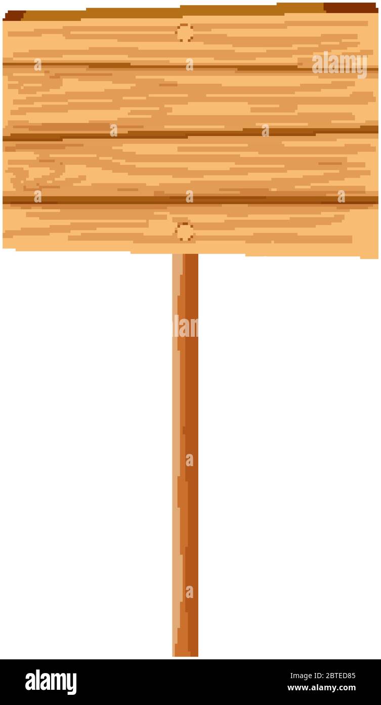 Wooden board template on white background illustration Stock Vector ...