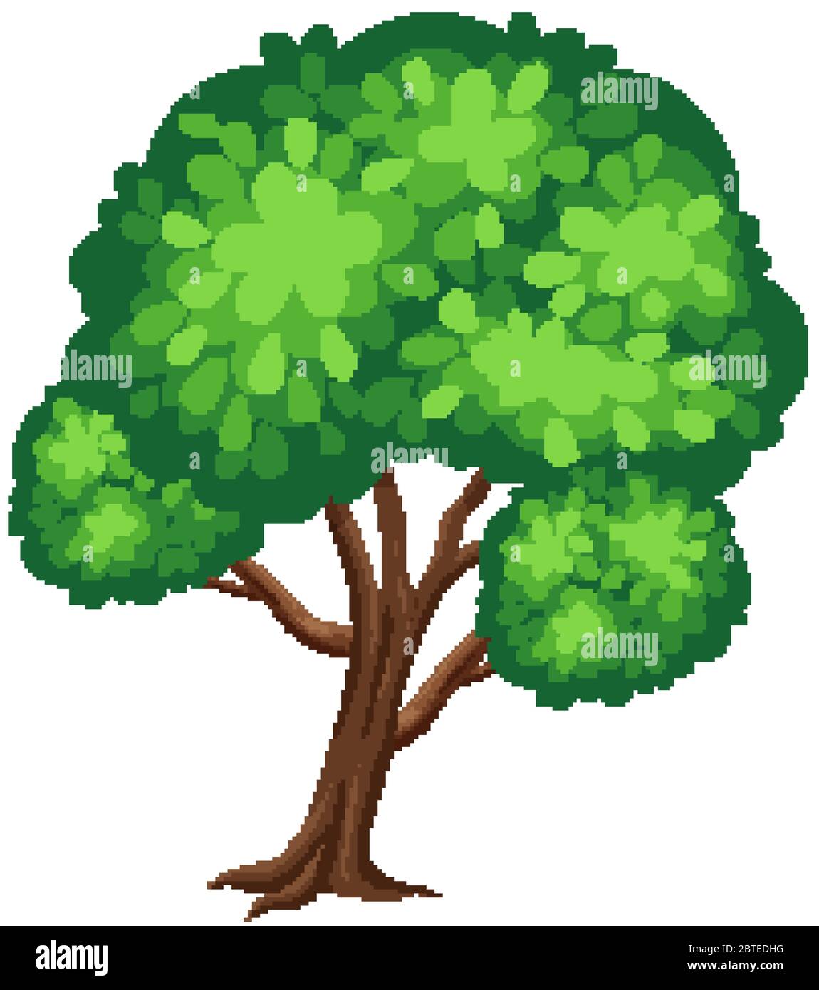 One big tree on white background illustration Stock Vector Image & Art ...