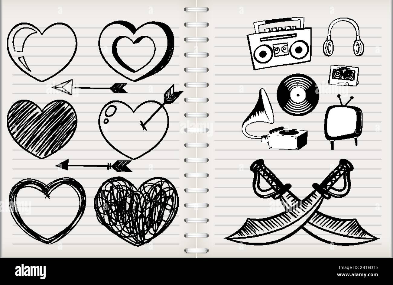 Music note background different Stock Vector Images - Alamy