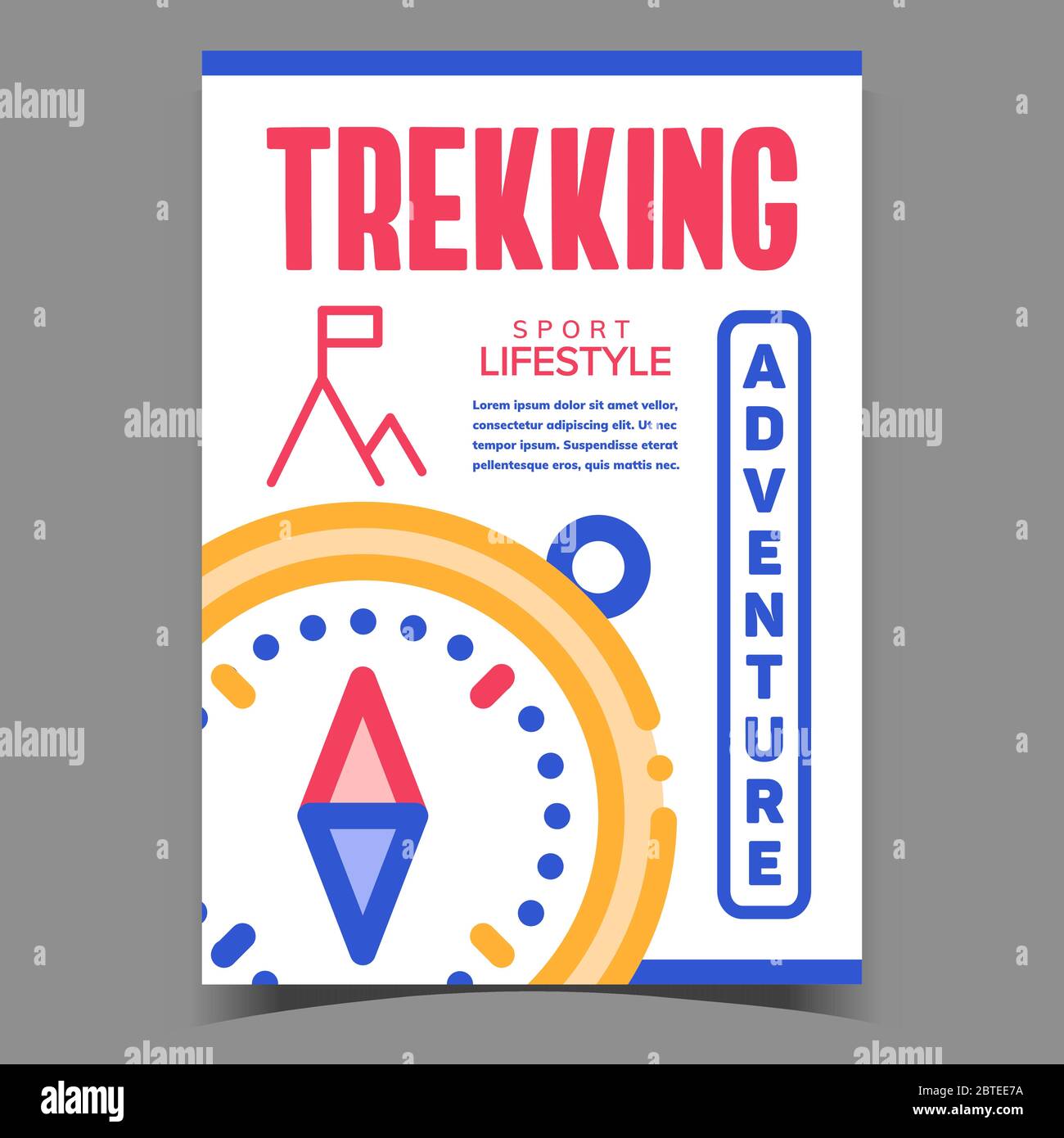 Trekking Adventure Advertisement Poster Vector Stock Vector Image & Art ...