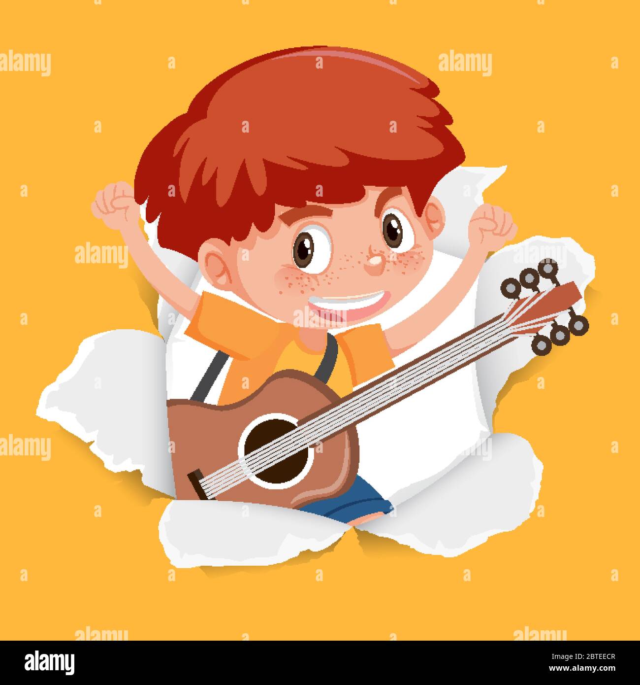 Background template design with happy boy illustration Stock Vector ...