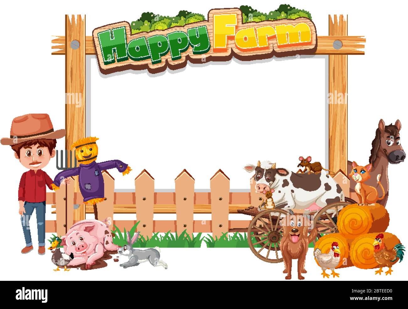 Border frame template with gardening theme background illustration ...