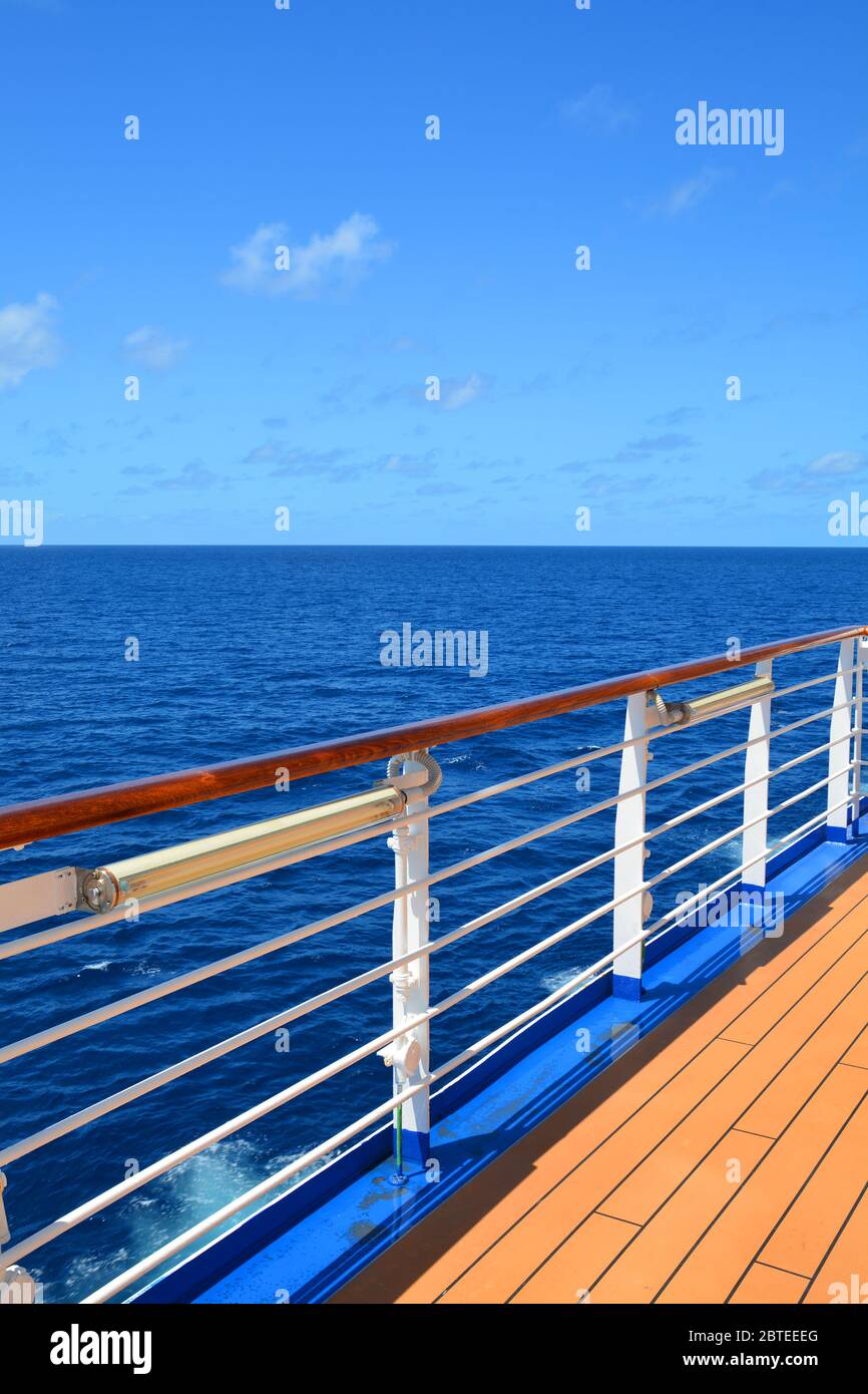 Sea view from cruise ship open deck Stock Photo - Alamy