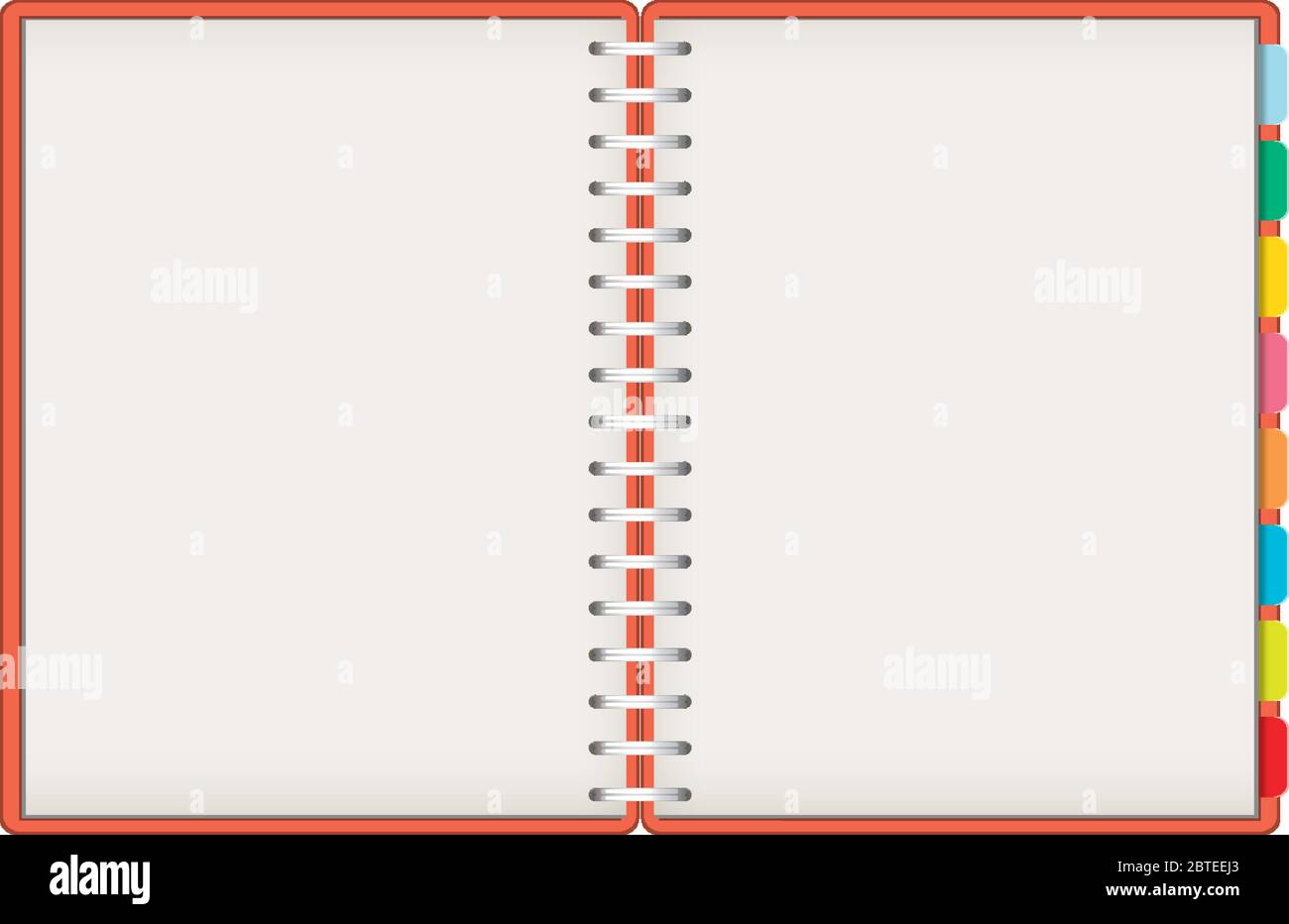 Blank open notebook double page illustration Stock Vector Image & Art ...