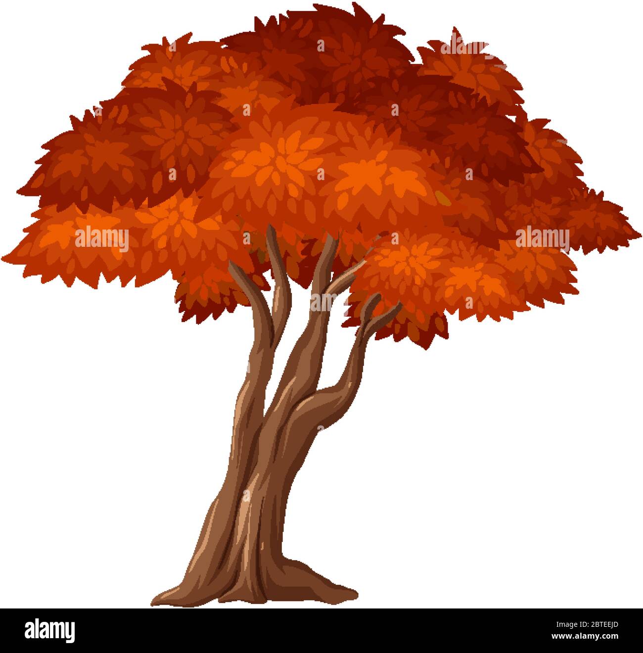 One big tree on white background illustration Stock Vector Image & Art ...
