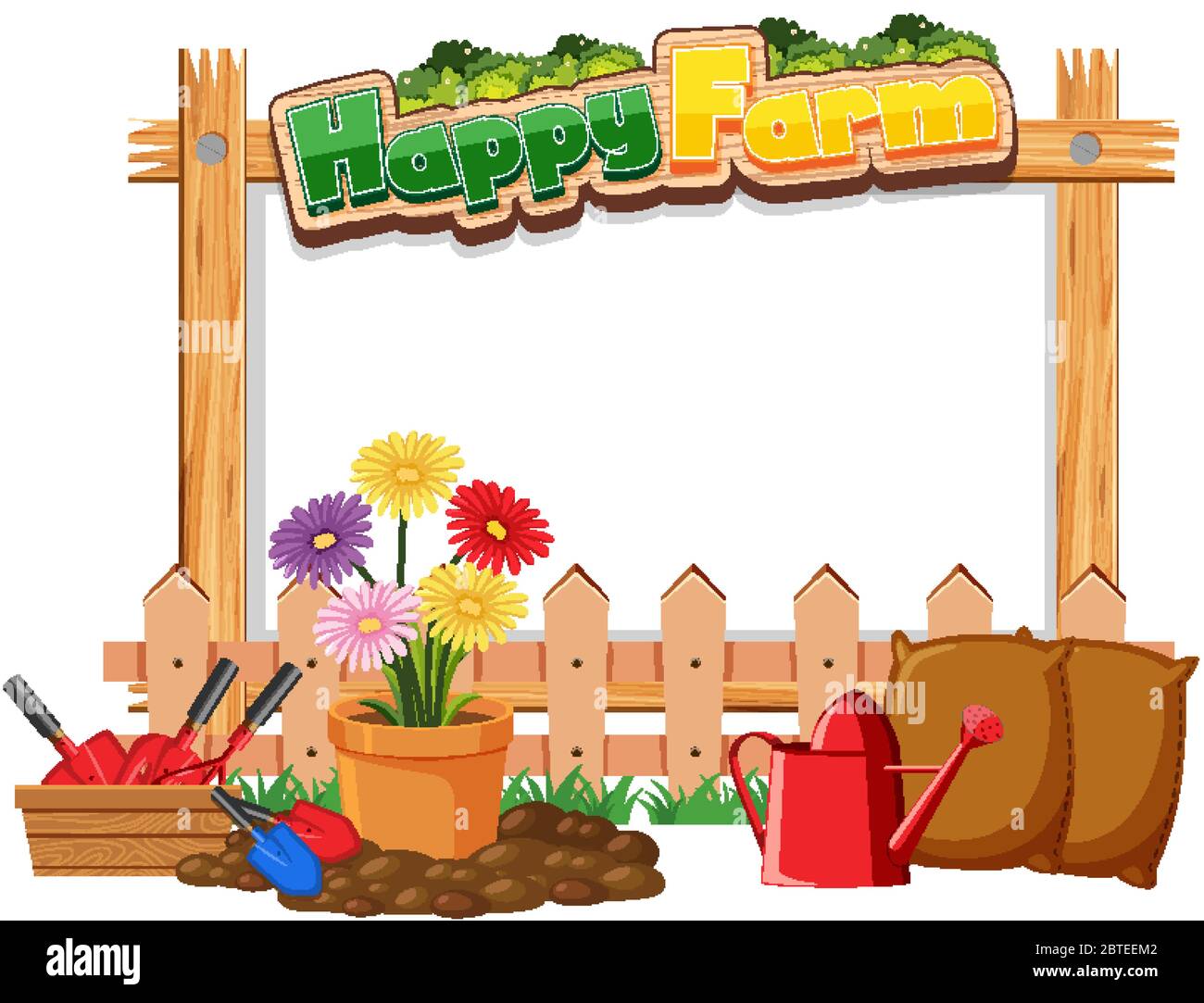Border frame template with gardening theme background illustration ...