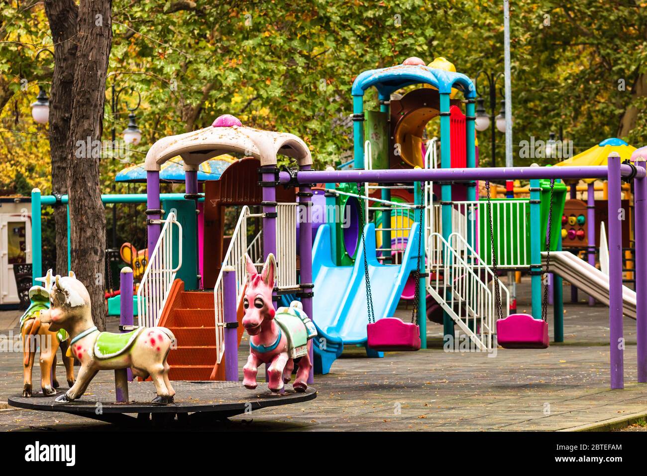 Outdoor playground fun for children -Bucharest, Romania Stock Photo - Alamy