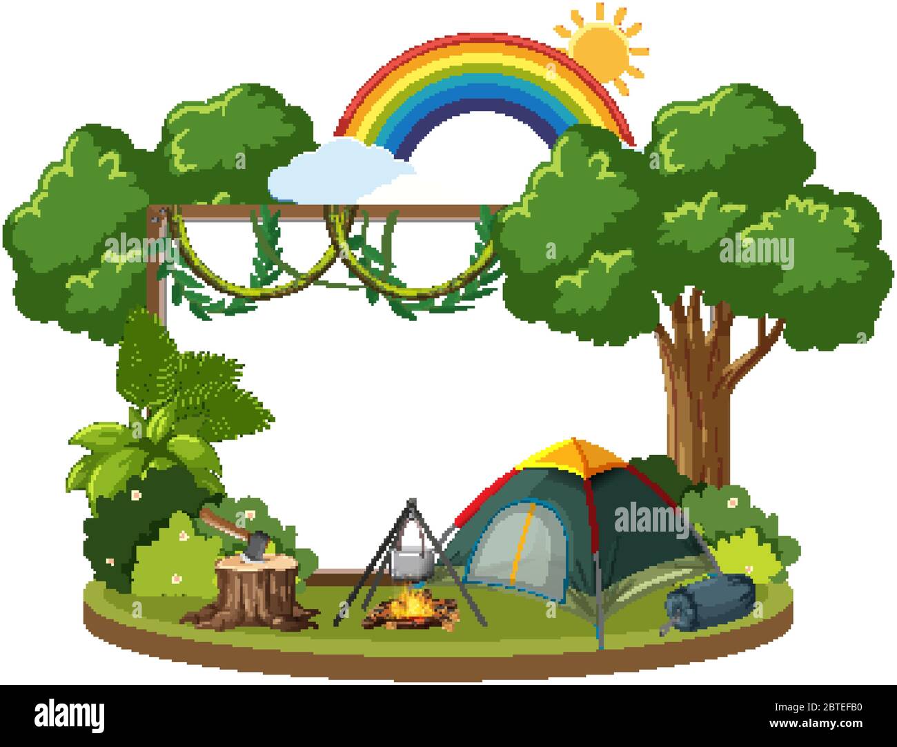 Background template with camping theme illustration Stock Vector Image ...