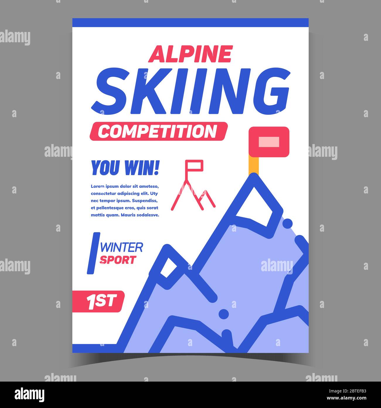 Alpine Skiing Competition Creative Banner Vector Stock Vector Image ...