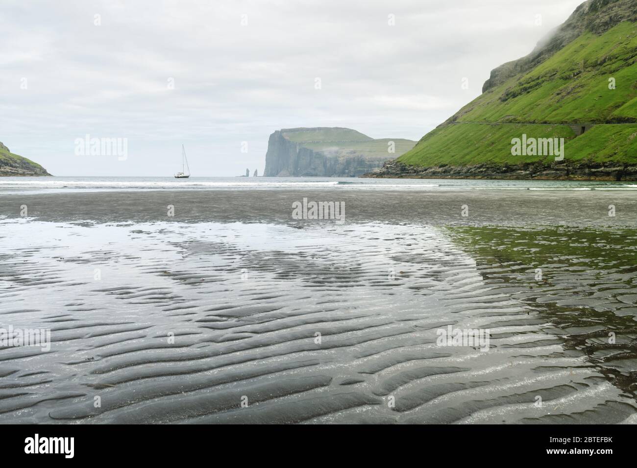Tjornuvik beach on Streymoy island, Faroe Islands, Denmark. Landscape ...