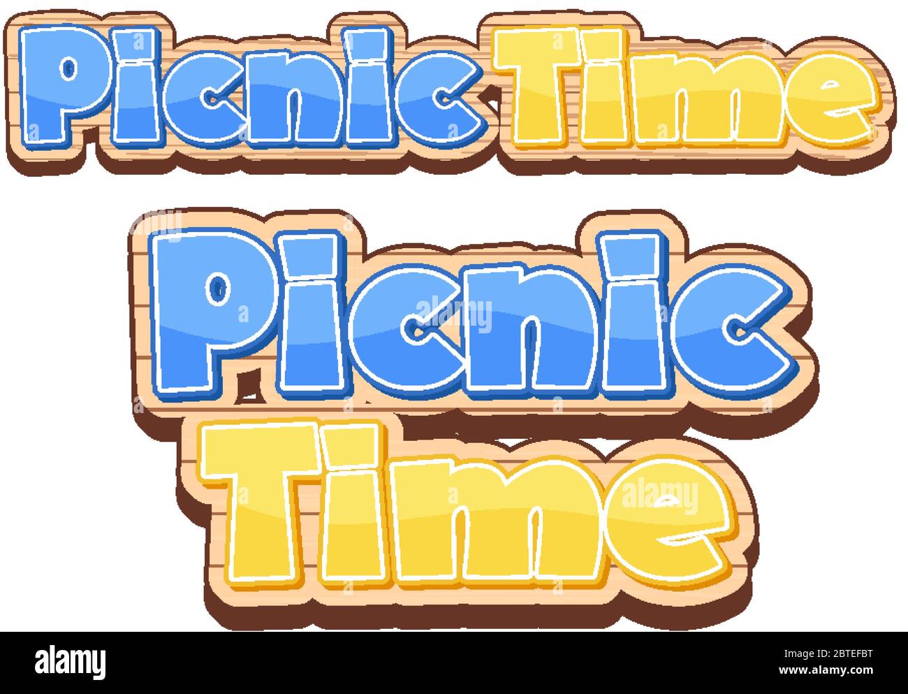 Font design for picnic time on white background illustration Stock ...