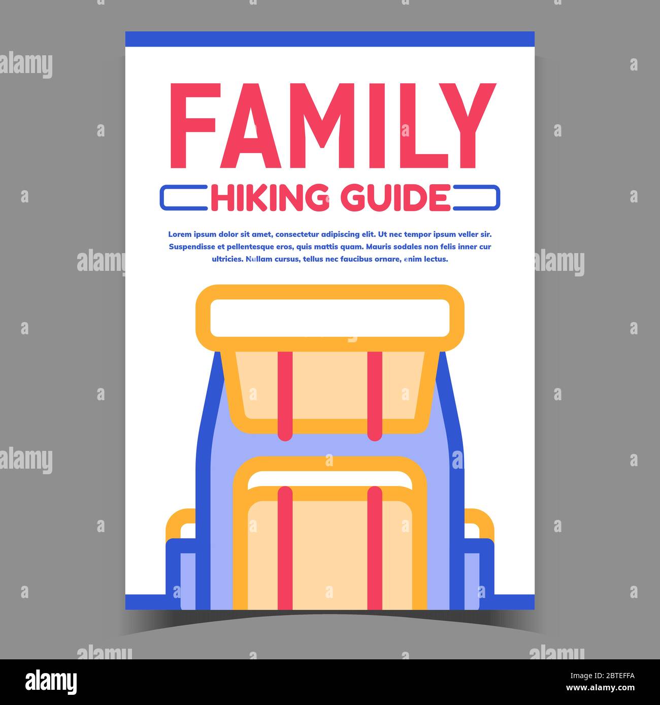 Family Hiking Guide Advertisement Poster Vector Stock Vector Image ...