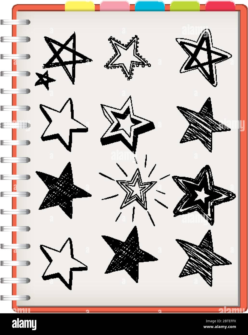 Open notebook with star drawing illustration Stock Vector Image & Art ...