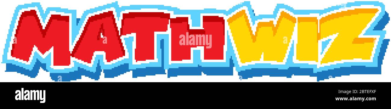 Font design for word math wiz on white background illustration Stock ...