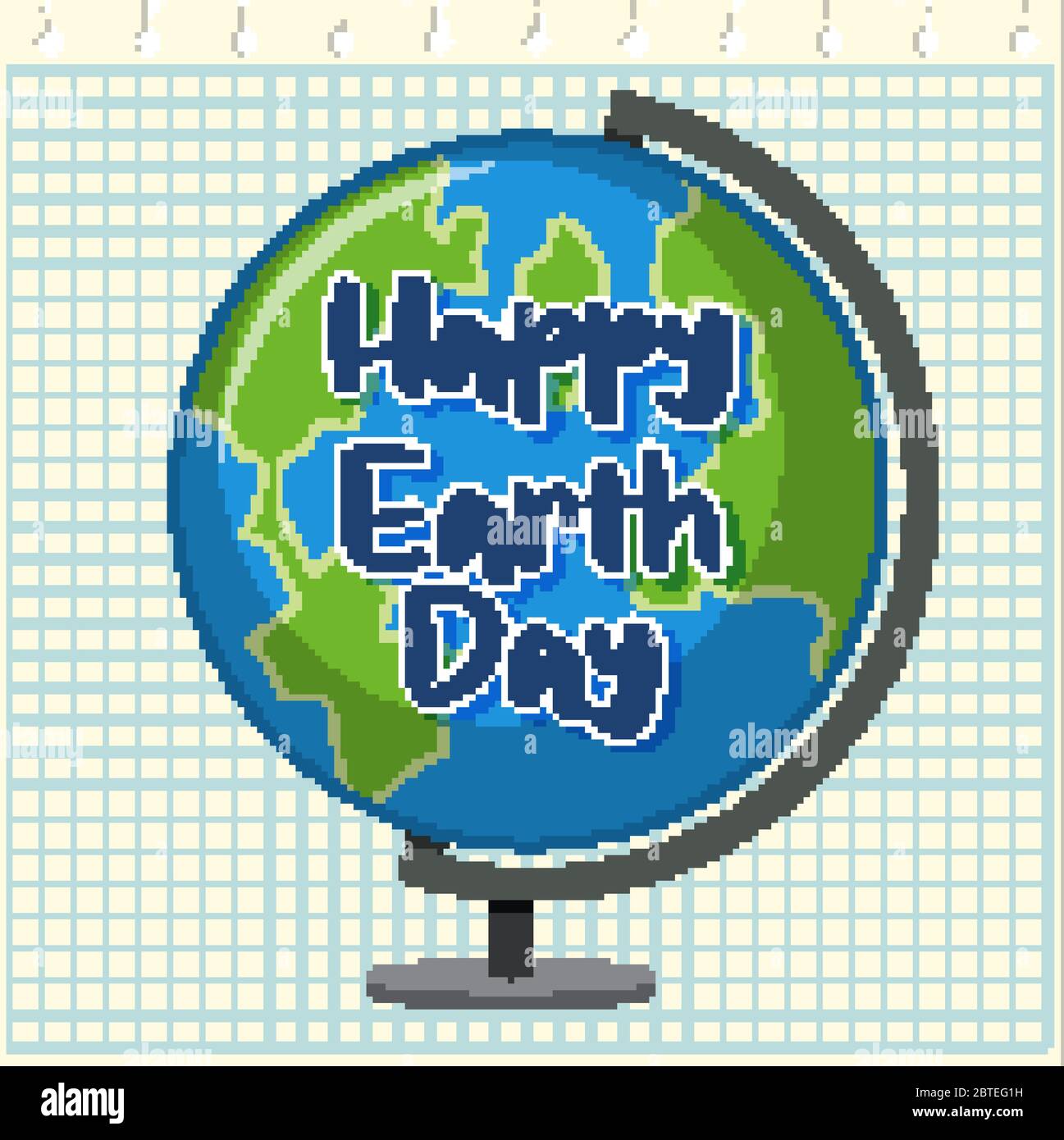 Poster design for happy earth day with globe on grid paper illustration ...