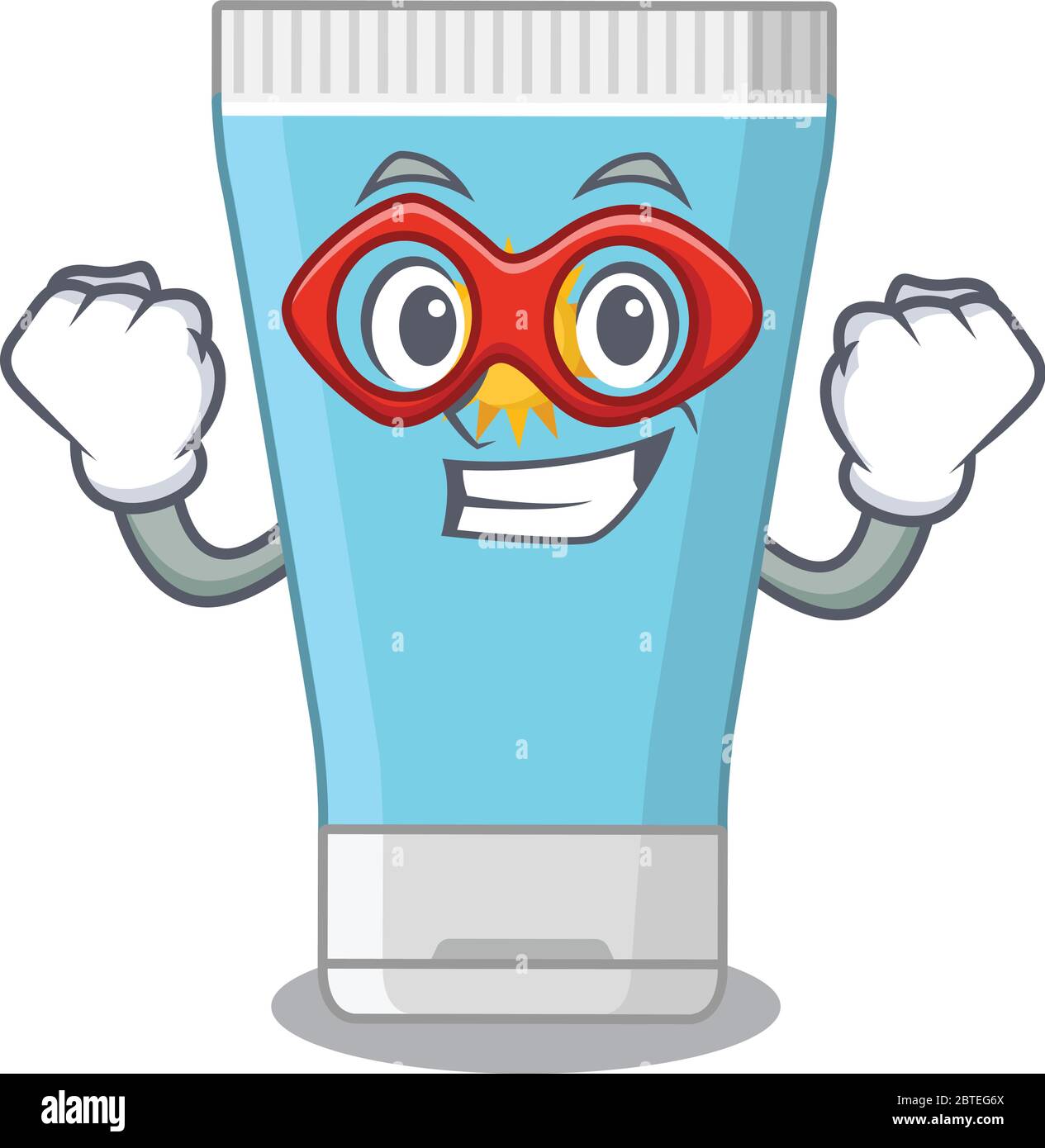 A cartoon drawing of sunblock cream in a Super hero character. Vector ...