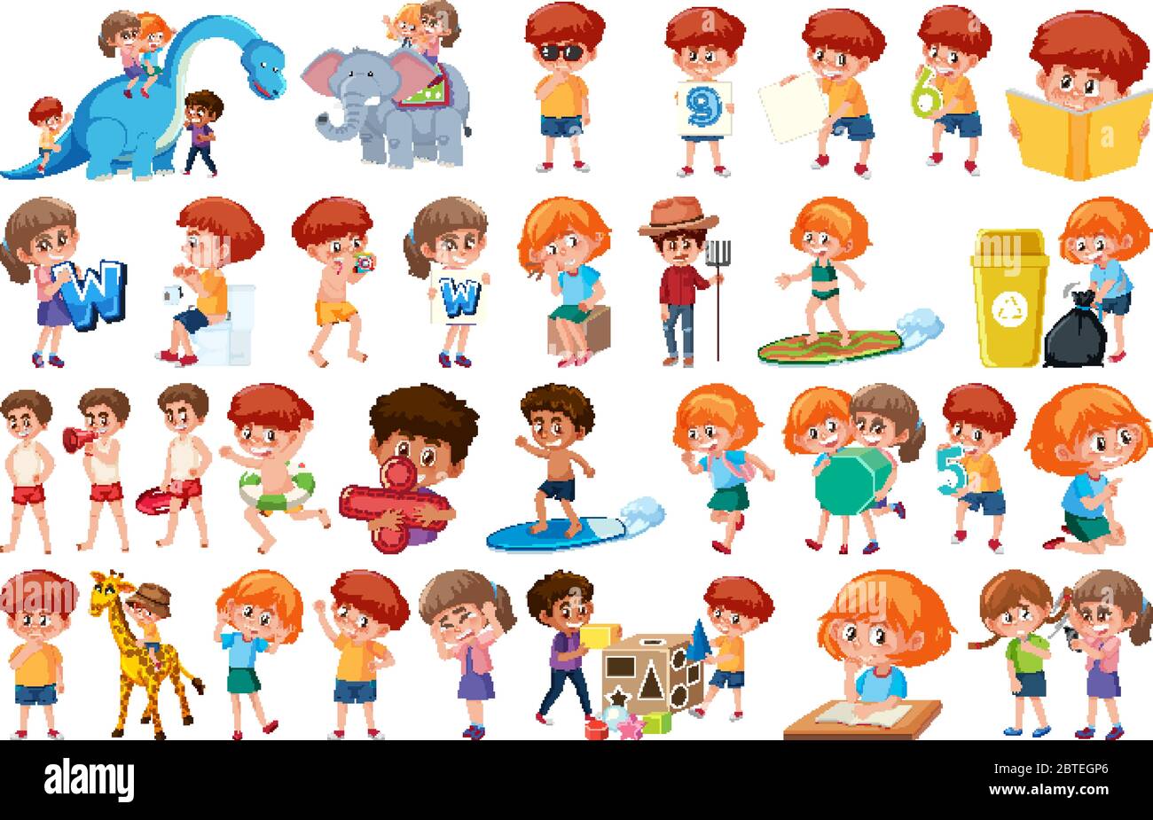 Set of people cartoon character illustration Stock Vector Image & Art ...