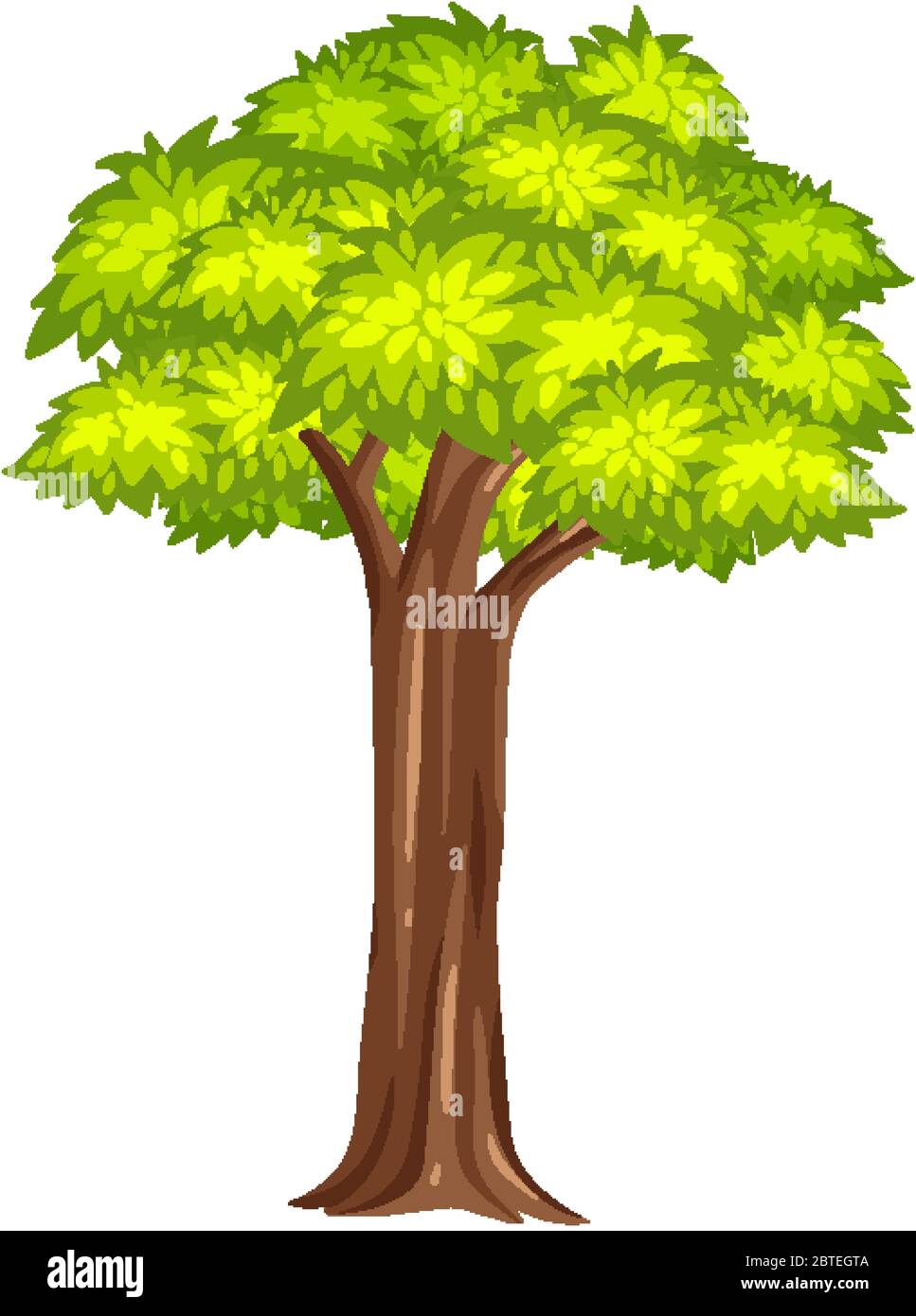 One big tree on white background illustration Stock Vector Image & Art ...