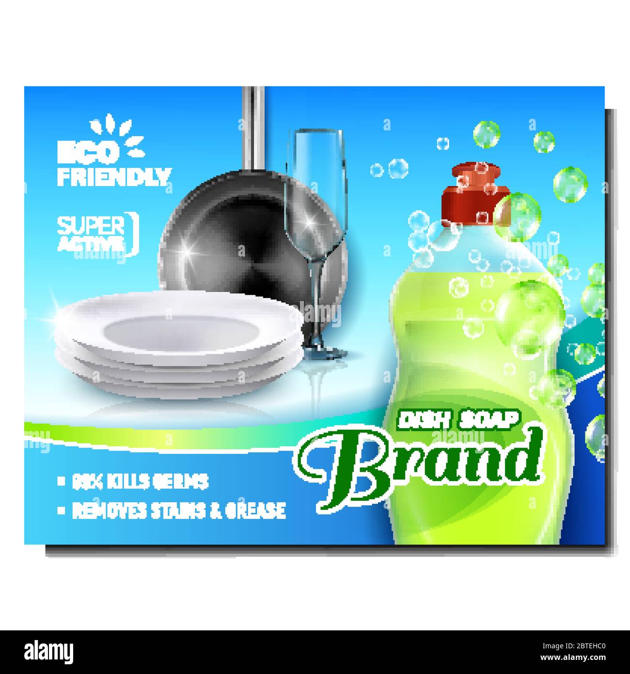 Dish Soap Liquid Creative Advertise Banner Vector Stock Vector Image ...