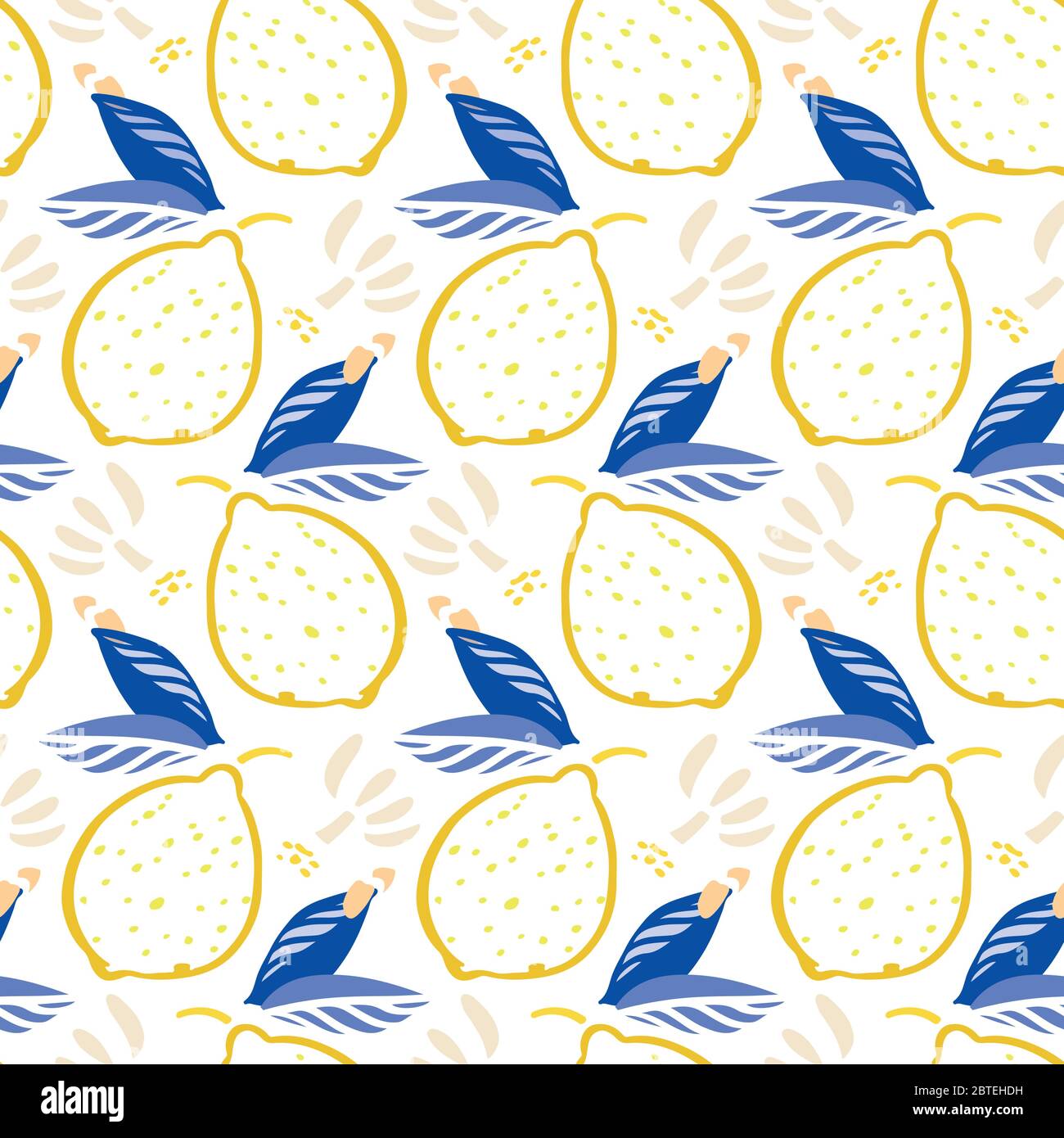 Vector graphic lemon pattern. Geometric modern summer citrus repeating ...