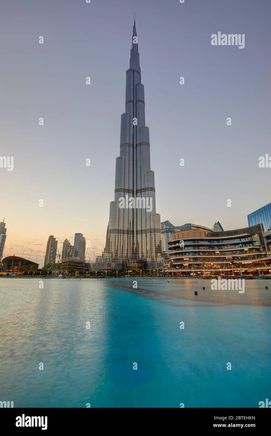 Burj Khalifa at sunset, Dubai, United Arab Emirates Stock Photo - Alamy