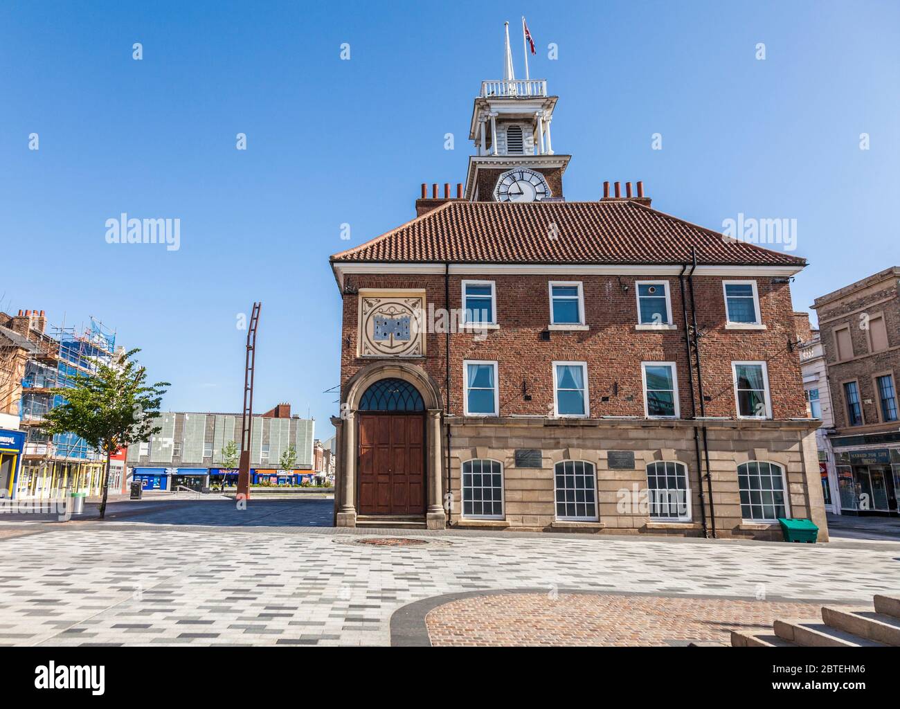 The High Street,Stockton on Tees,England,UK with Town Hall in ...
