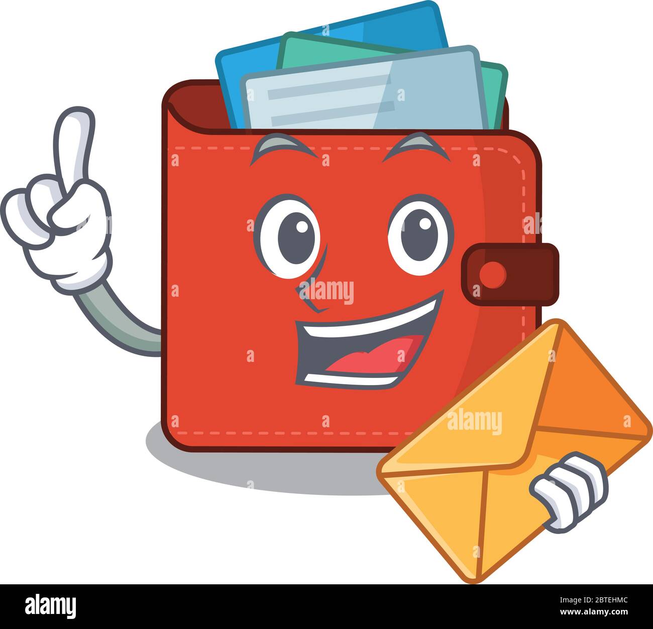 A picture of cheerful card wallet cartoon design with brown envelope ...