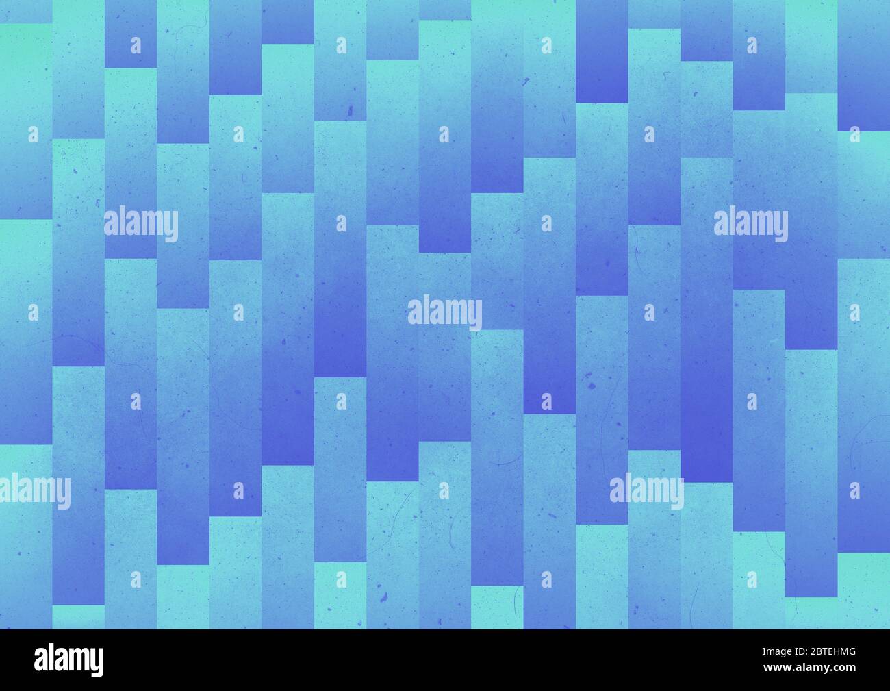 A blue and aqua geometric graphic illustration of rectangular columns ...