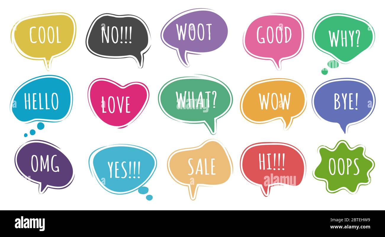 Cartoon chat words set Stock Vector Image & Art - Alamy