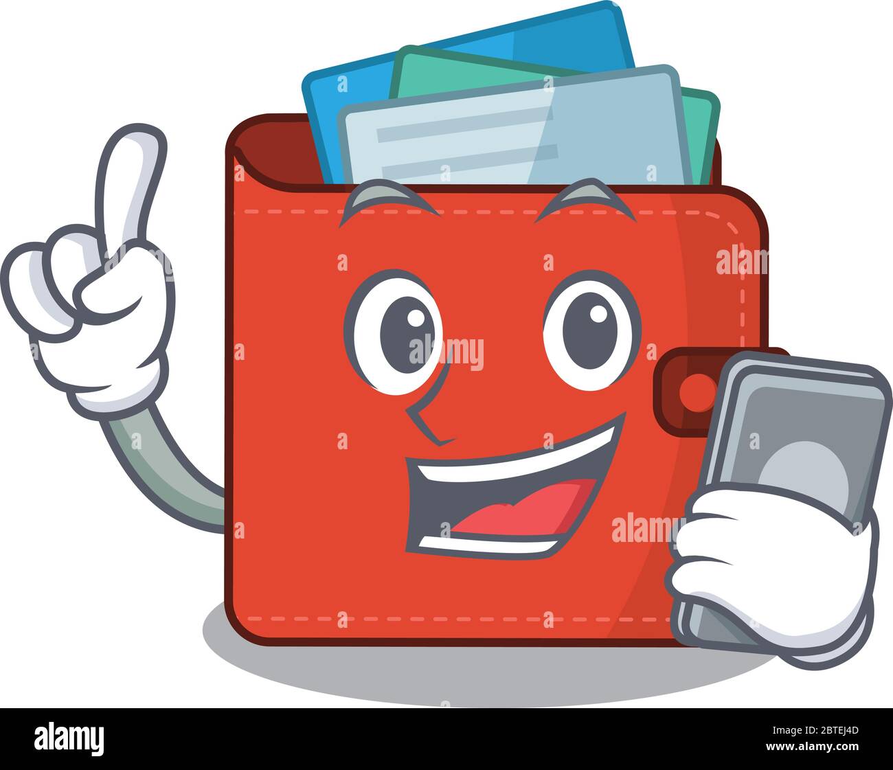 Card wallet caricature character speaking with friends on phone. Vector ...