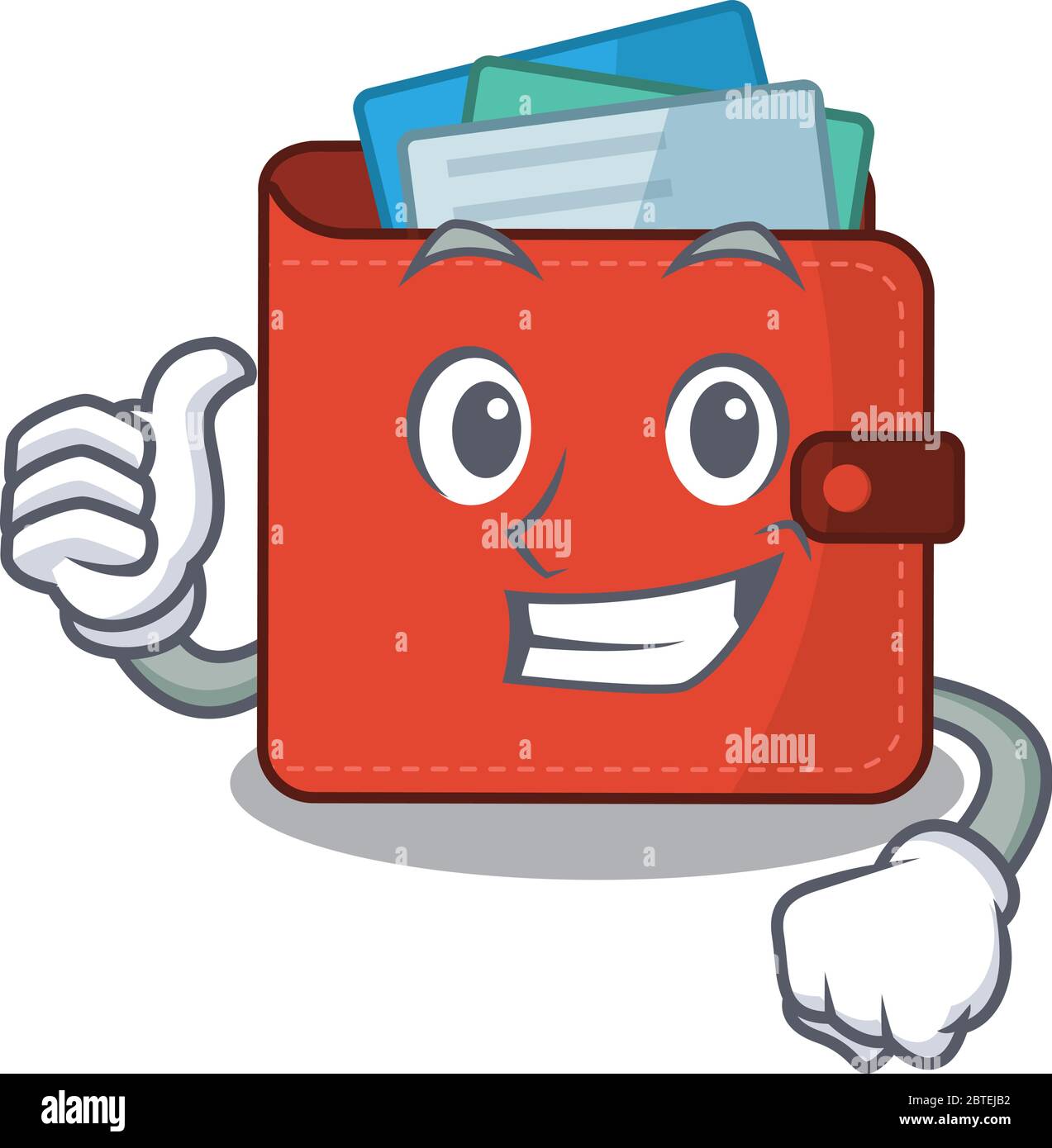 Card wallet cartoon character design showing OK finger. Vector ...