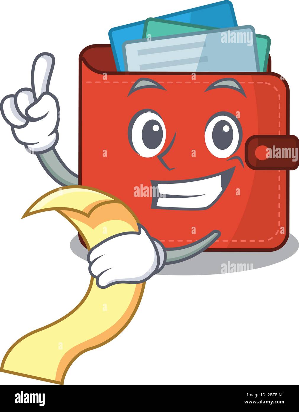 Card wallet mascot character style with a menu on his hand. Vector ...