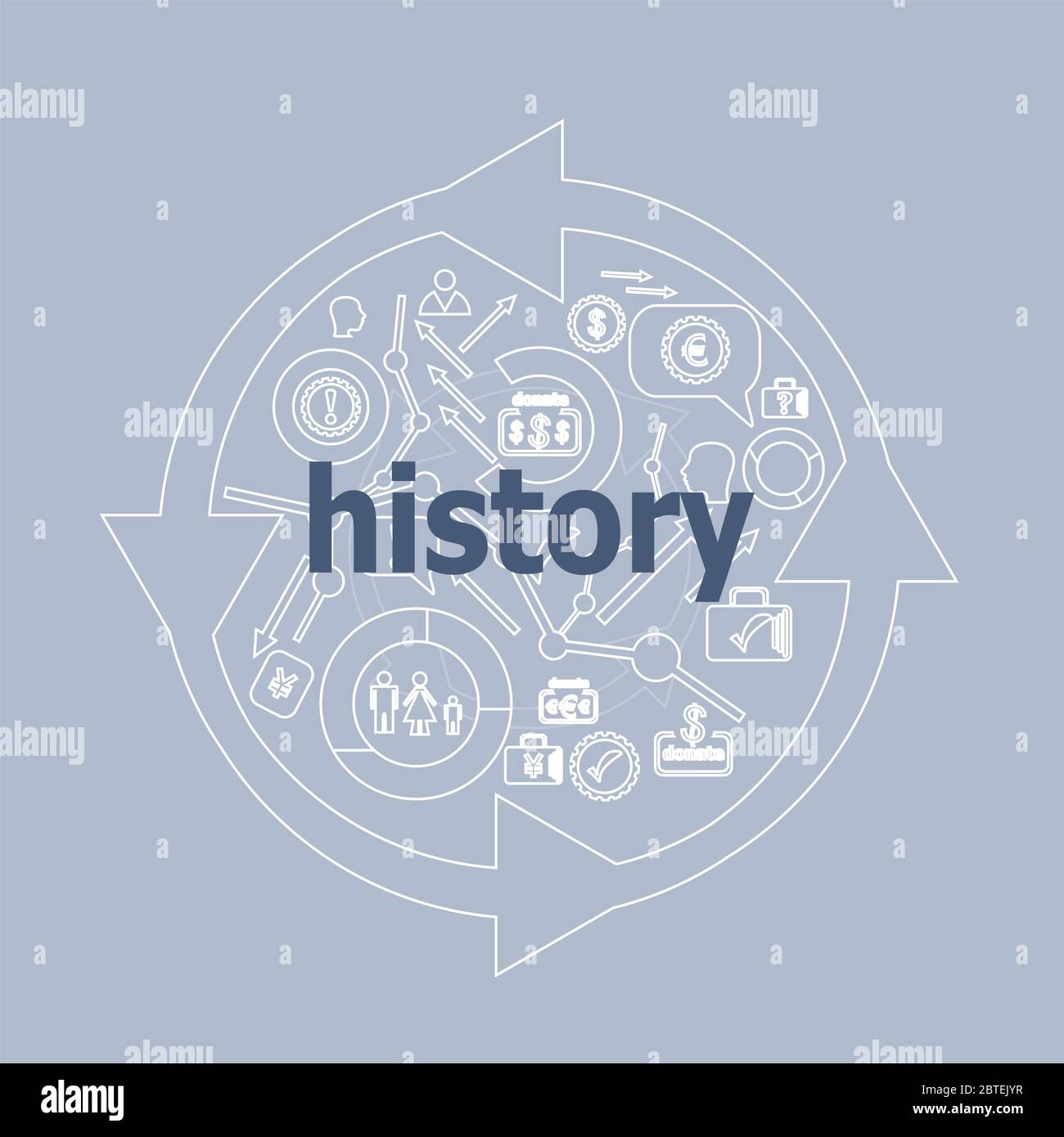 Text History. Time concept . Icon and button set Stock Photo - Alamy