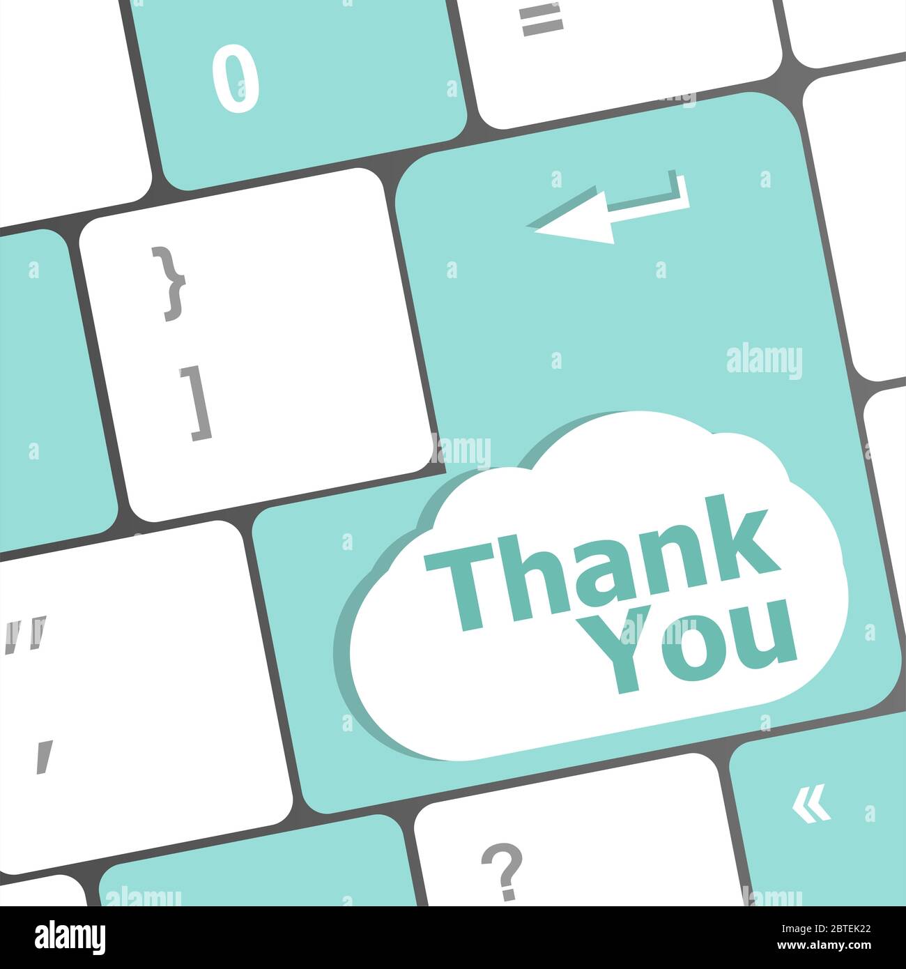 Computer keyboard with Thank You key, business concept Stock Photo - Alamy