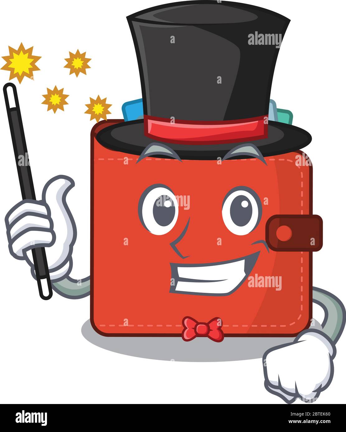 A gorgeous smart Magician of card wallet cartoon design style. Vector ...