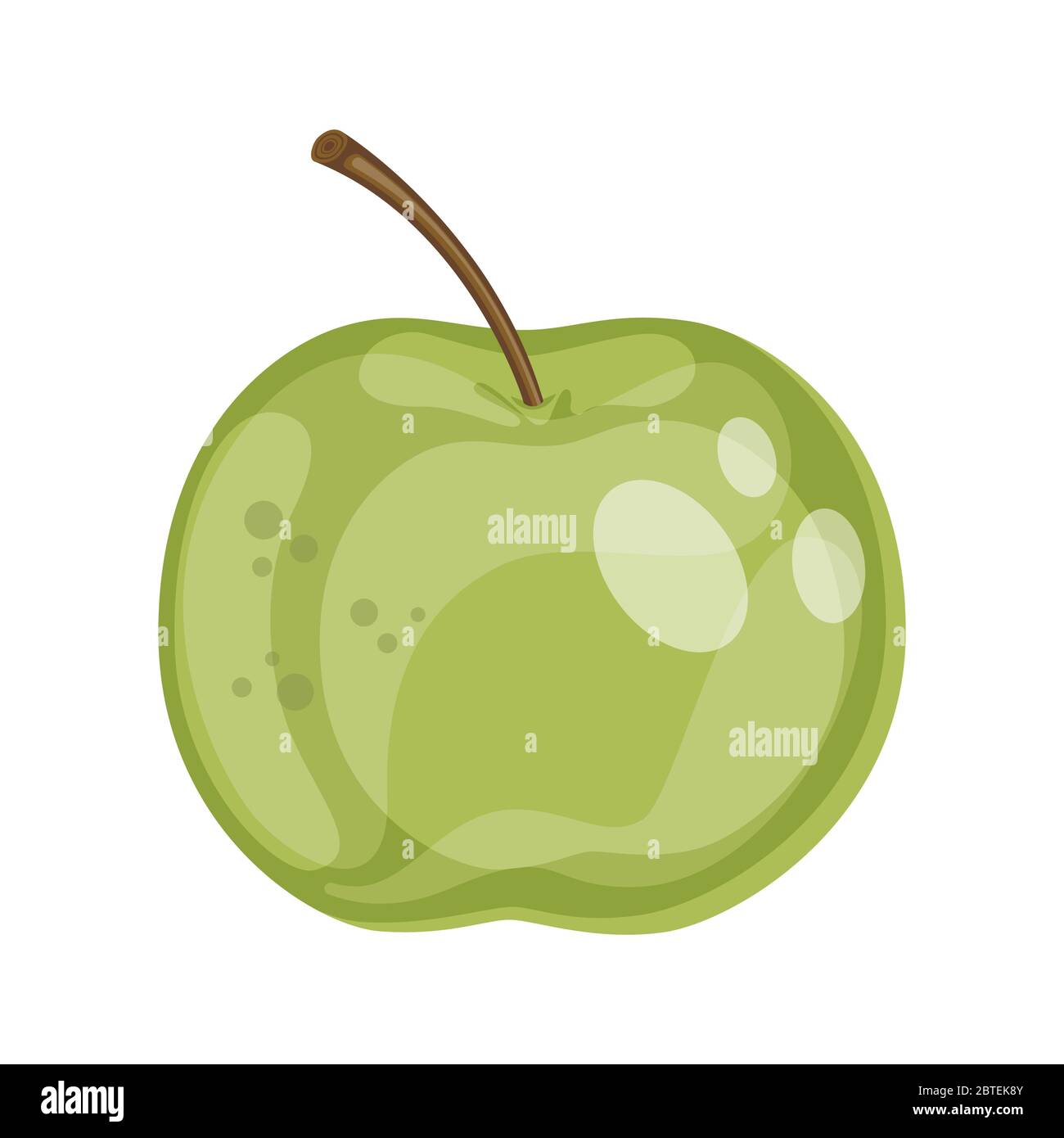 Cartoon ripe green apple fruit, vector illustration Stock Vector Image & Art - Alamy