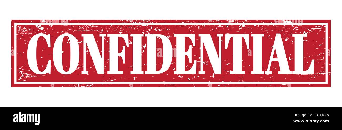 CONFIDENTIAL red grungy rectangle stamp sign Stock Photo - Alamy