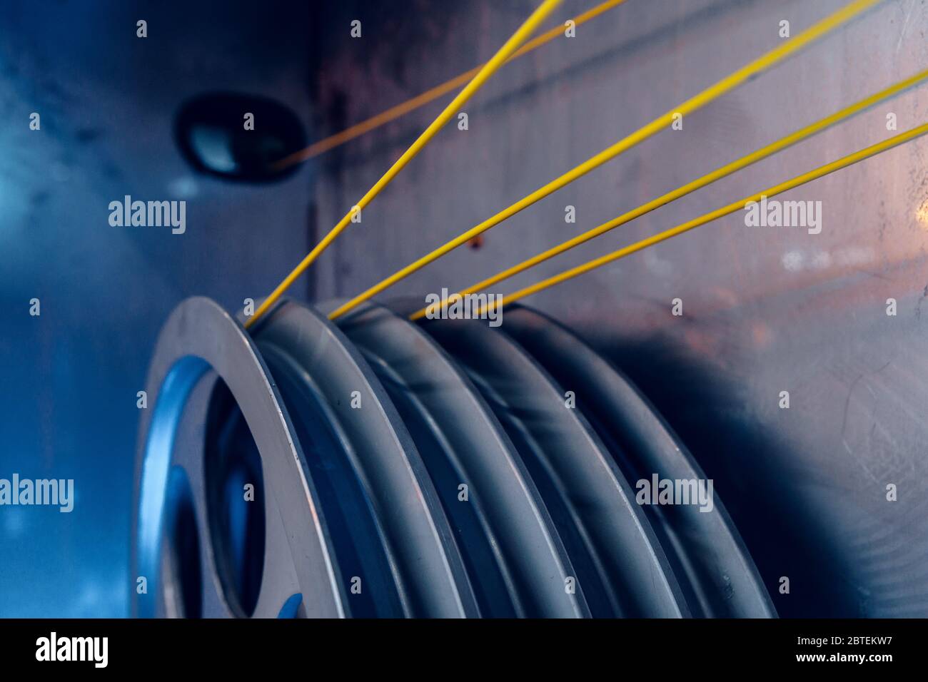 Inside a modern plant producing power electric cables and optical ...