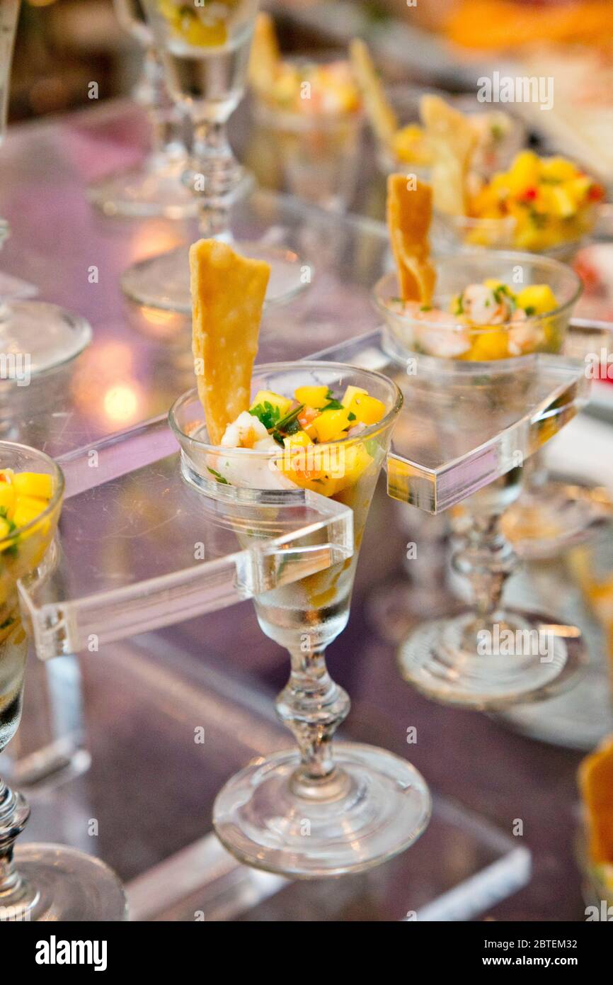 Food during cocktail hour at a catering hall Stock Photo - Alamy