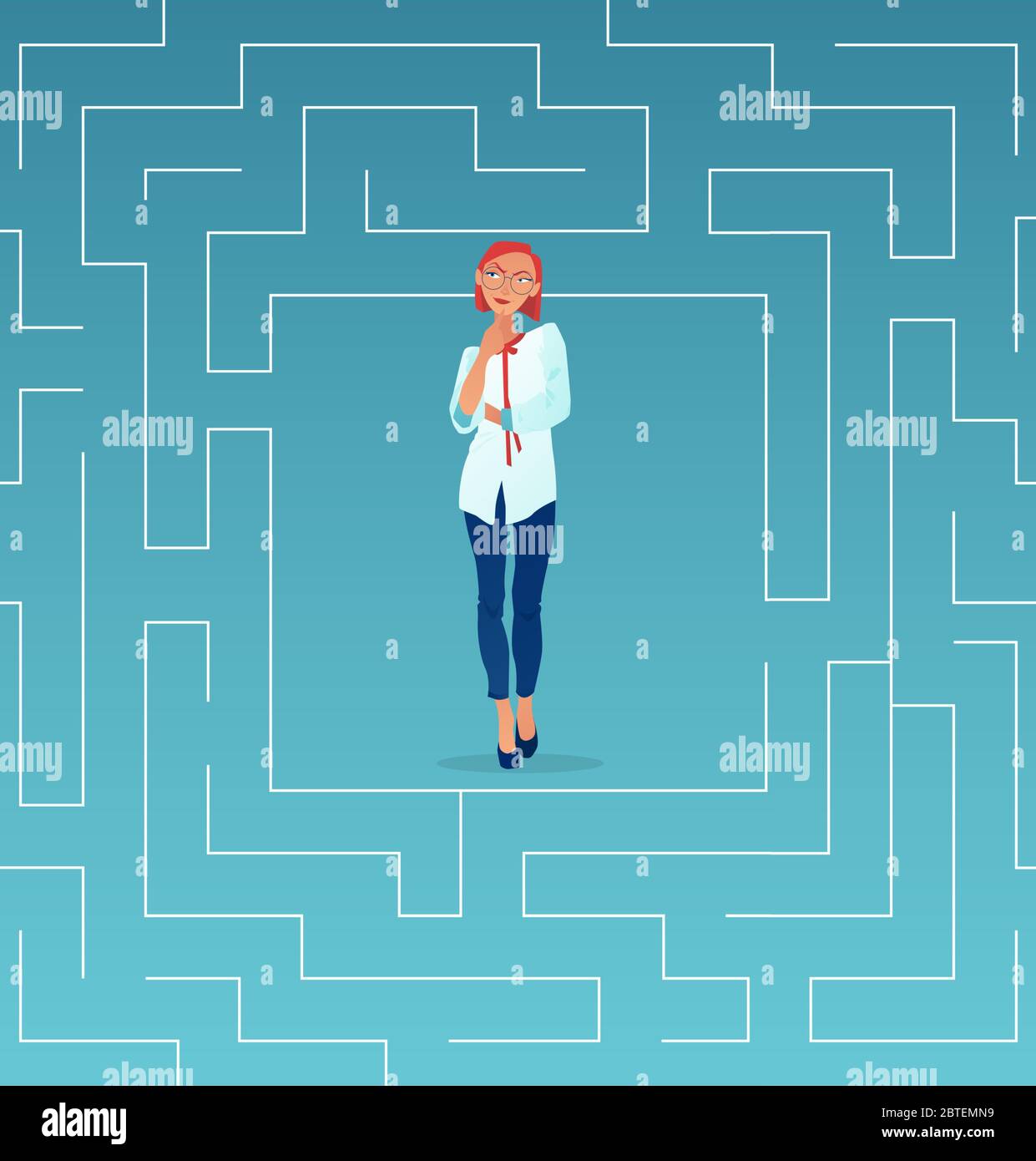 Confused thinking problem solution Stock Vector Images - Alamy