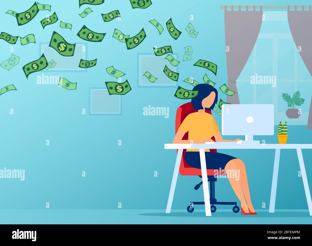 Bank office banner woman Stock Vector Images - Alamy