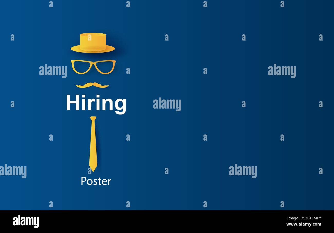 3D illustration of Hiring and recruitment poster concept.Creative ...