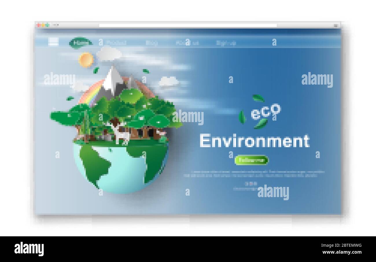 illustration of Creative web interface design. Horizontally Website ...