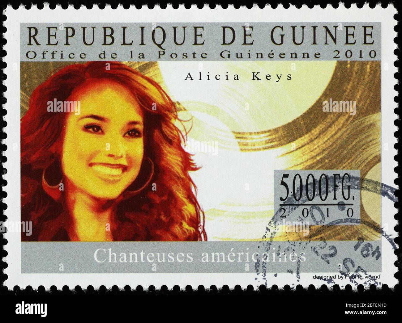 Alicia Keys on postage stamp of Guinea Stock Photo - Alamy
